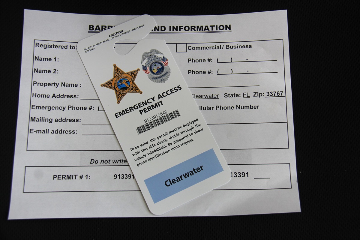 Barrier Island Re-Entry Pass - Clearwater Police Department